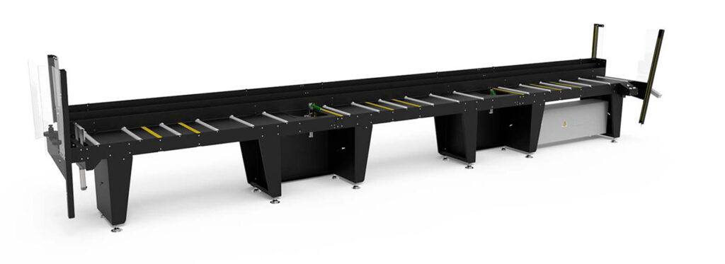 KNURLING MACHINE UNLOADING ROLLER TABLE - Fom Industrie